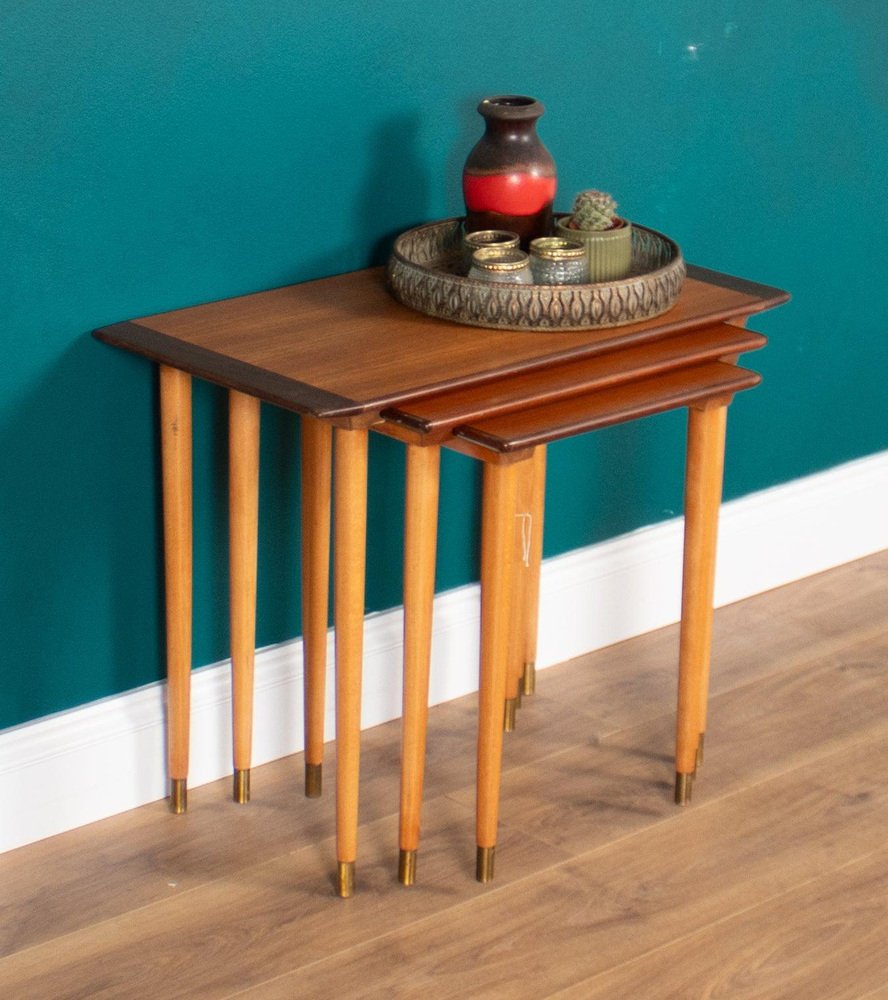 Teak Nesting Tables from Torpe Mobelfabrikk, Norway, 1960s, Set of 3 ...