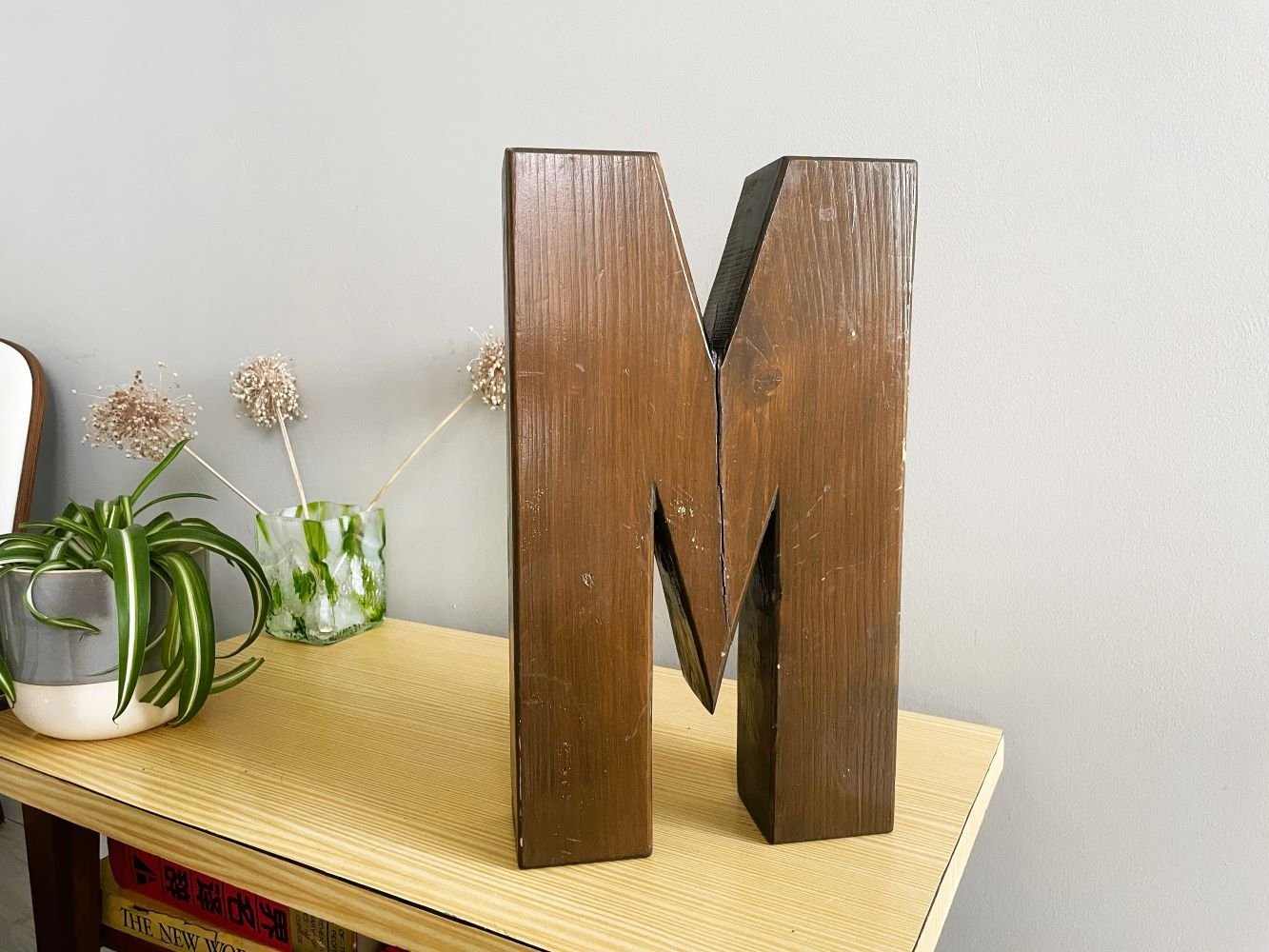 Large Industrial Portuguese Wood Signage Lettering Letter M, 1960s for ...