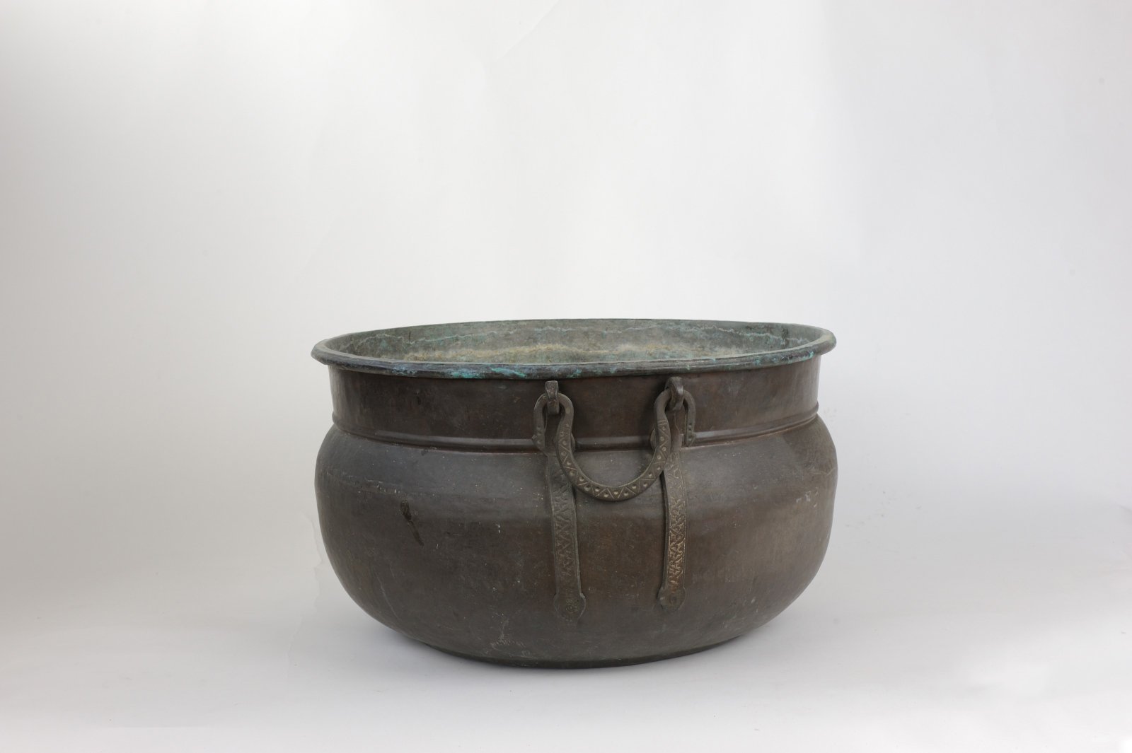 Copper Cauldron with Forged Handles for sale at Pamono