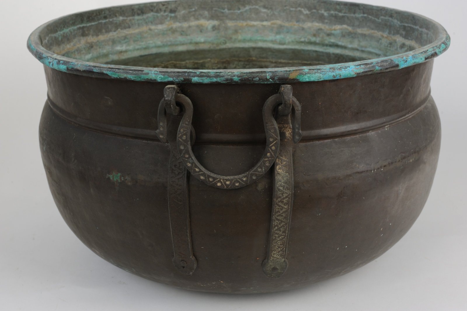 Copper Cauldron with Forged Handles for sale at Pamono