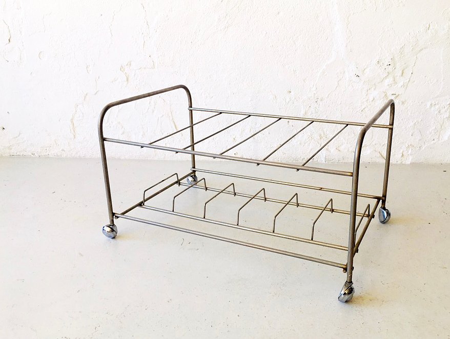 Vintage Vinyl Records Trolley and Storage, 1970s for sale at Pamono