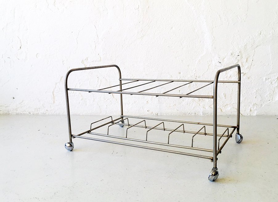 Vintage Vinyl Records Trolley and Storage, 1970s for sale at Pamono