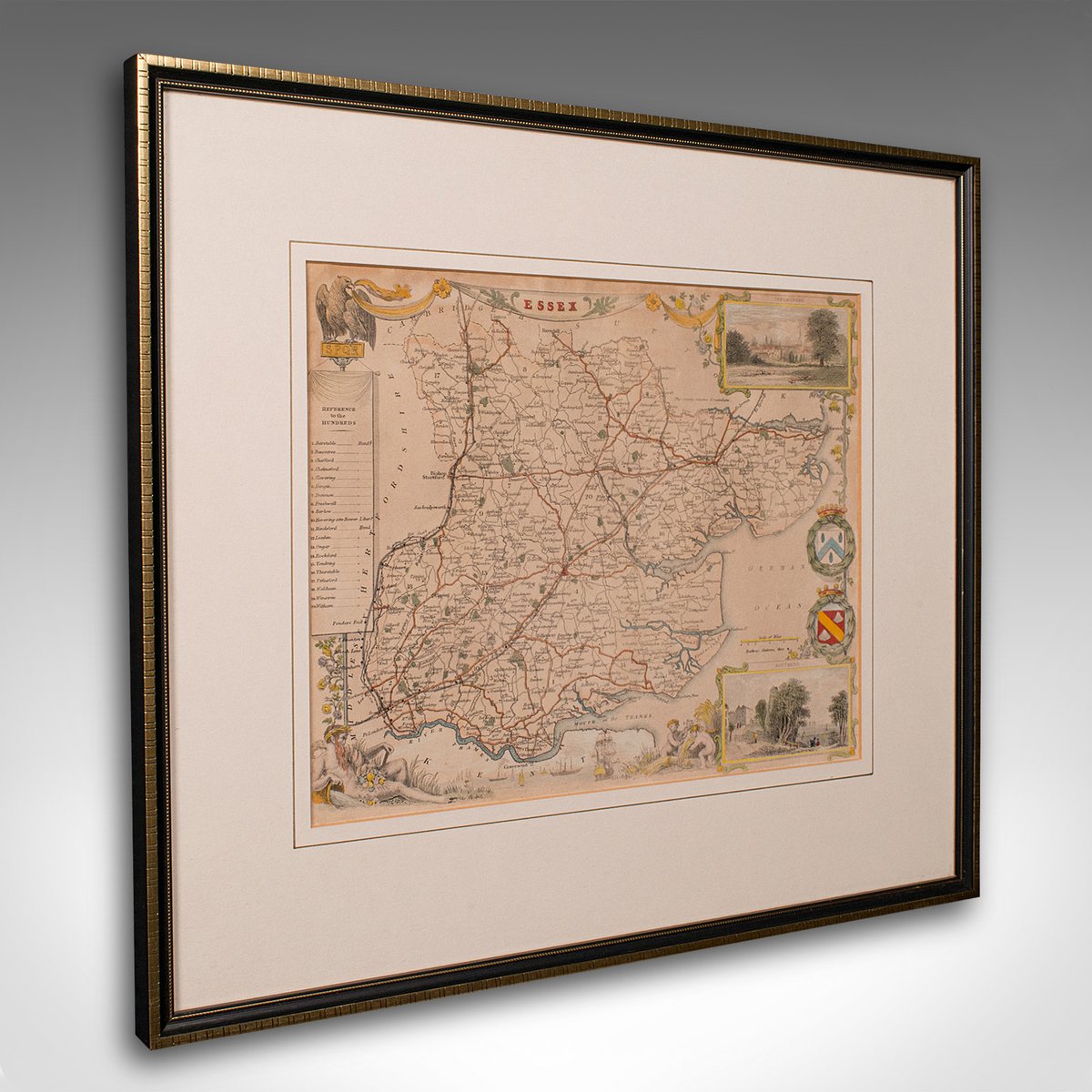 Antique English Victorian County Map for sale at Pamono