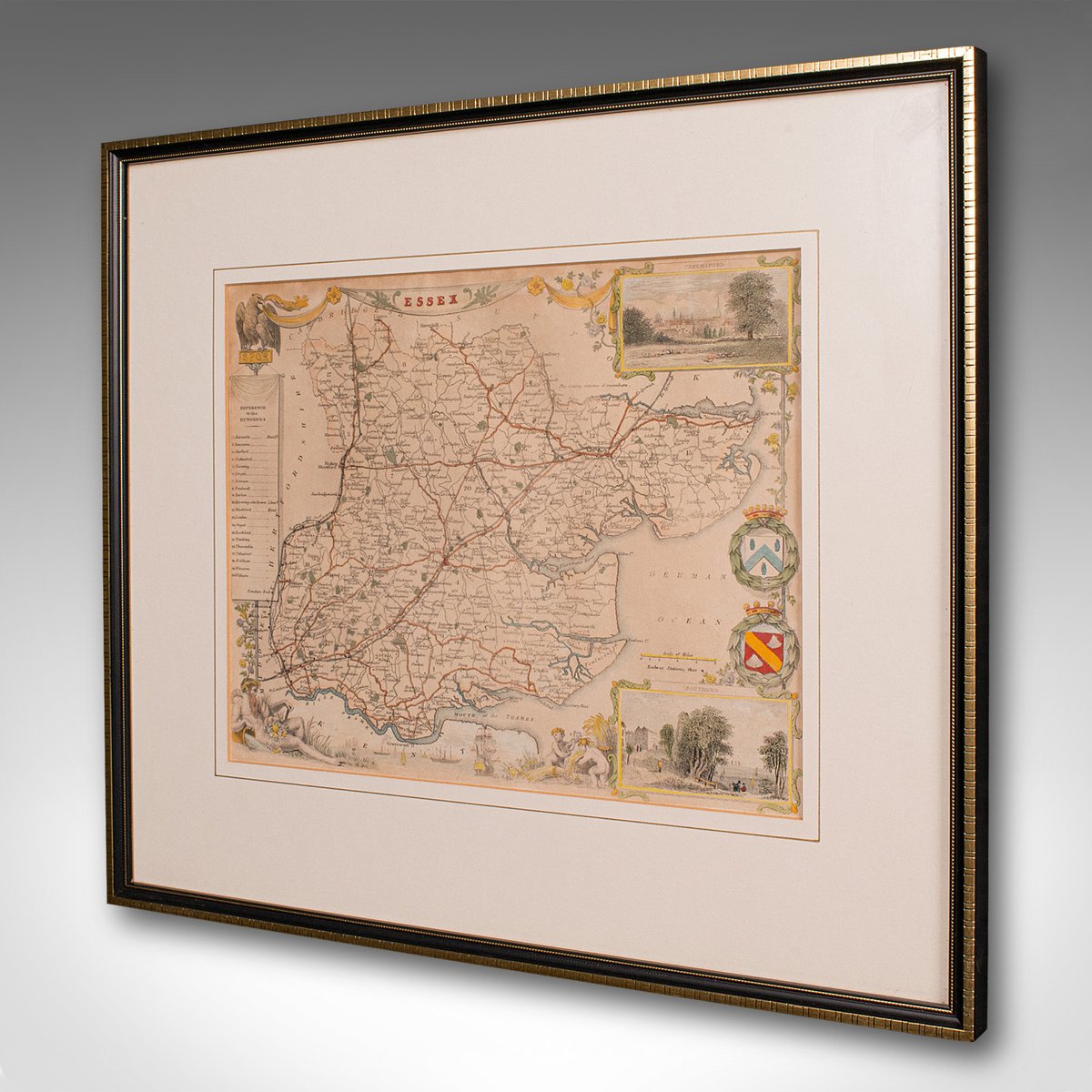 Antique English Victorian County Map for sale at Pamono