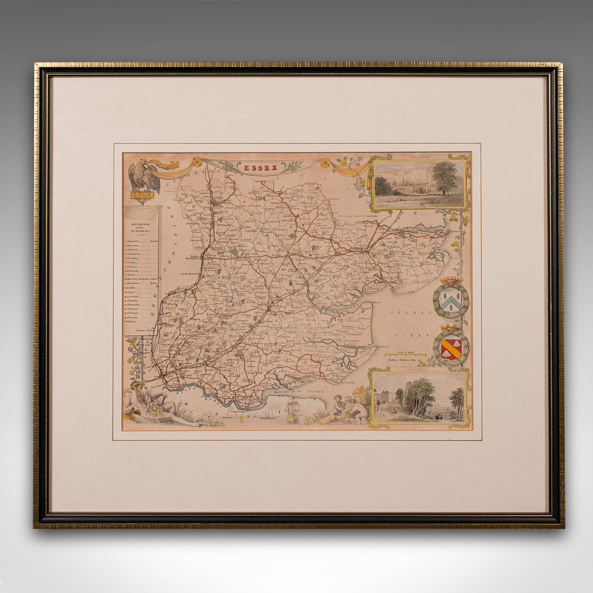 Antique English Victorian County Map for sale at Pamono