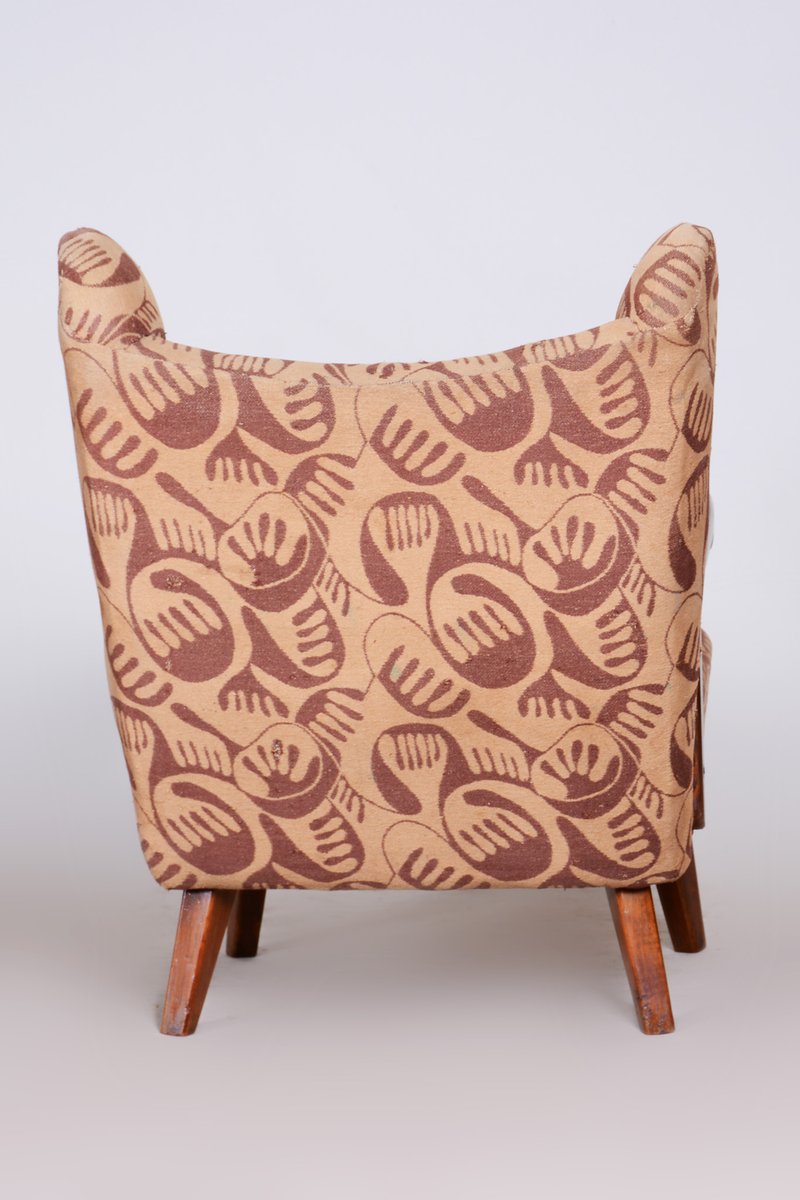 Art Deco Walnut Armchair attributed to Jan Vaněk, 1930s for sale at Pamono