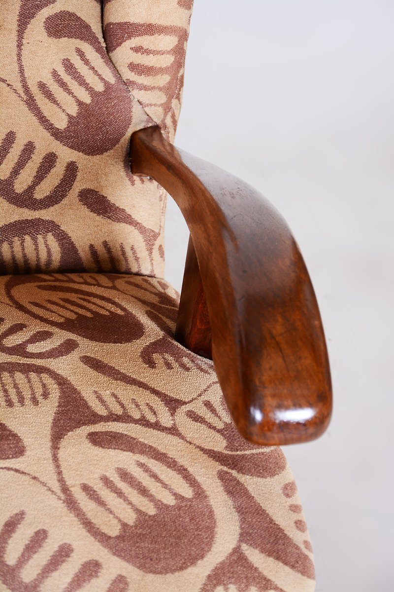 Art Deco Walnut Armchair attributed to Jan Vaněk, 1930s for sale at Pamono