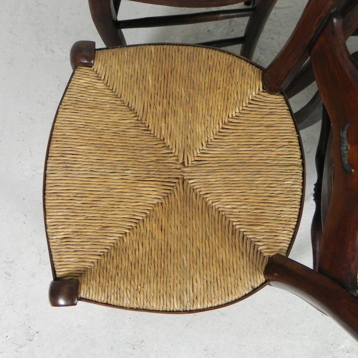 Farm Chairs with Wicker Seats, 1890s, Set of 6 for sale at Pamono