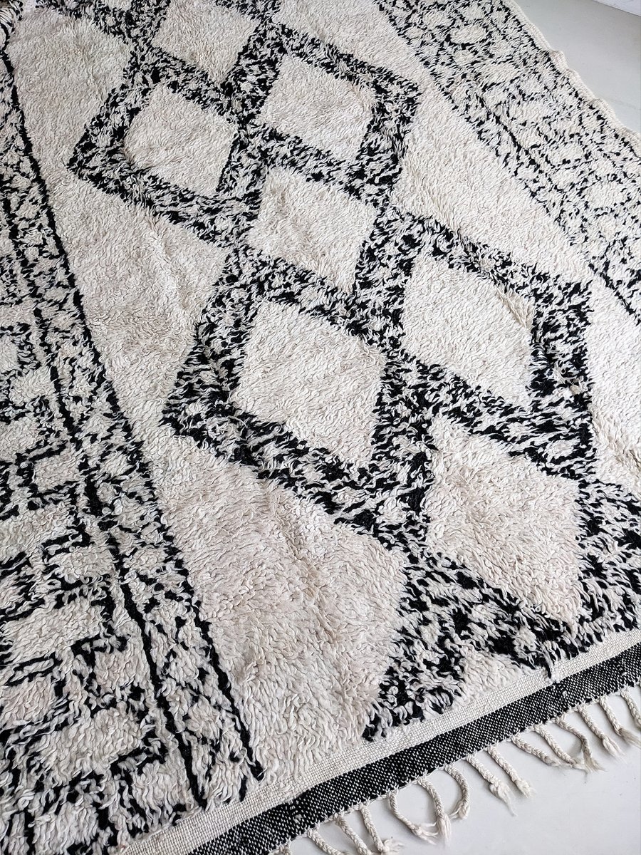 Black & White Marmoucha Rug for sale at Pamono