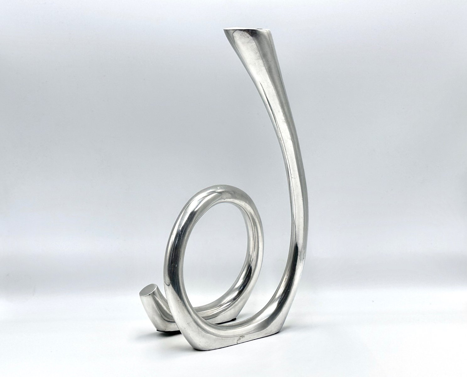 Curly Aluminium Candleholder from Les Objects, 1980s for sale at Pamono