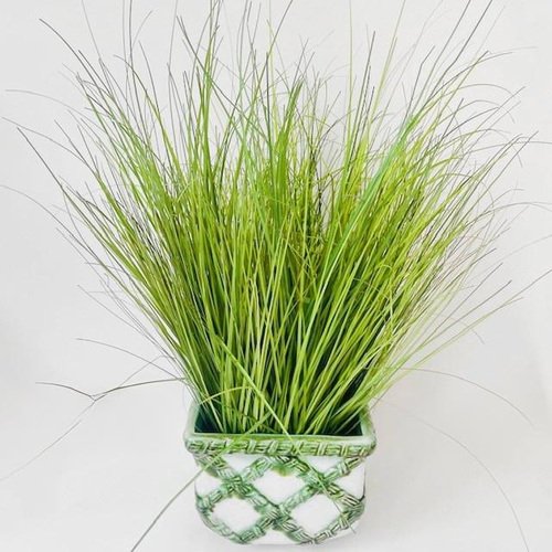 Green & White Checked Flower Pot from Carstens Tönnieshof, West Germany ...