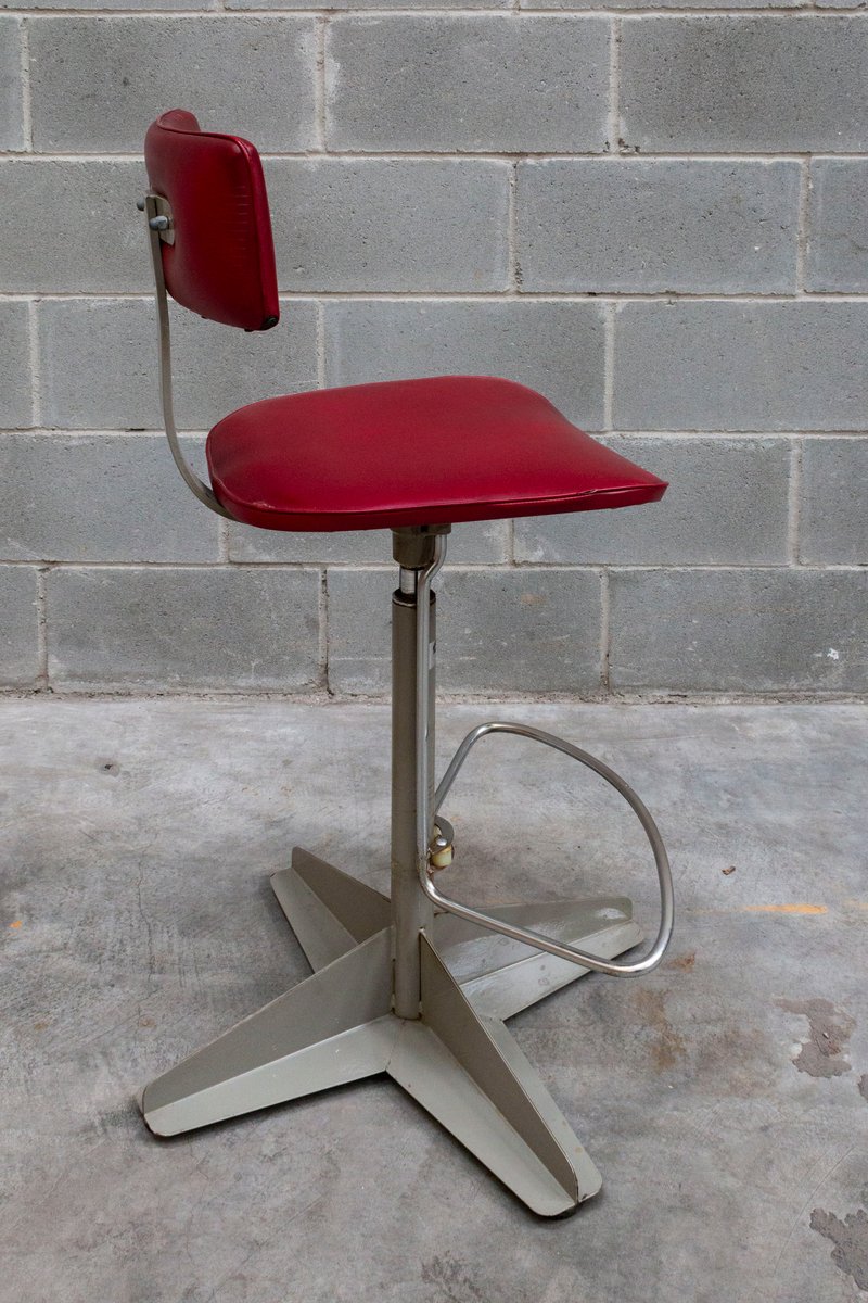 Industrial Swivel Work Stool by Bieffe Padova, 1970s for sale at Pamono
