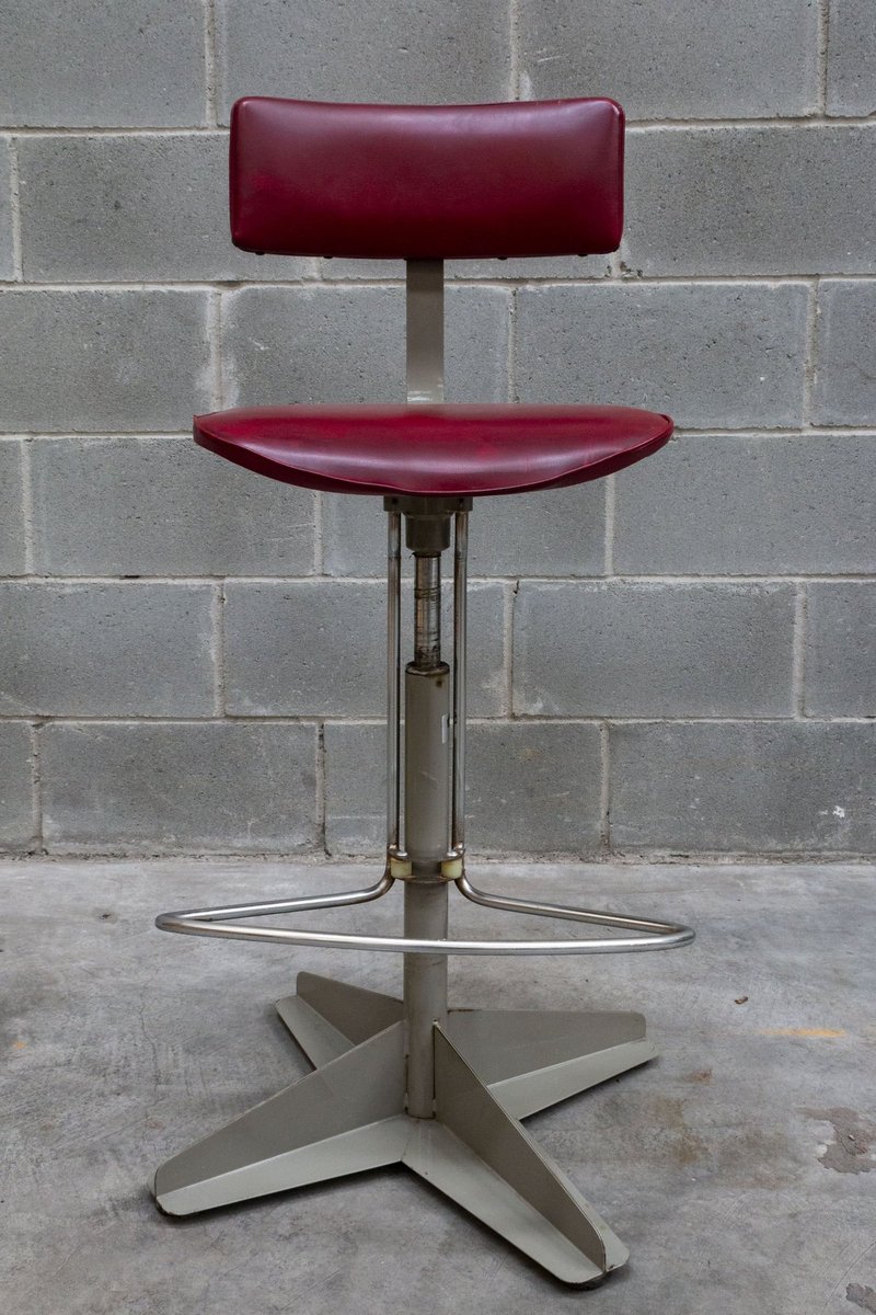 Industrial Swivel Work Stool by Bieffe Padova, 1970s for sale at Pamono