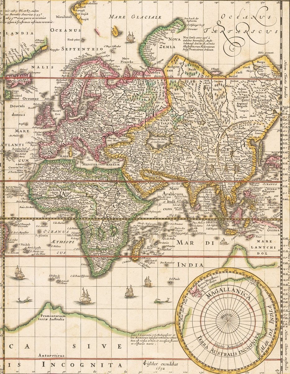 Antike Nova Totius Terrarum Orbis Geographica ac Hydrographica Tabula ...
