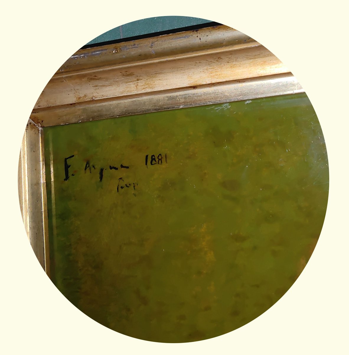 Saint Ambrose, Oil Painting on Glass, 1950s for sale at Pamono