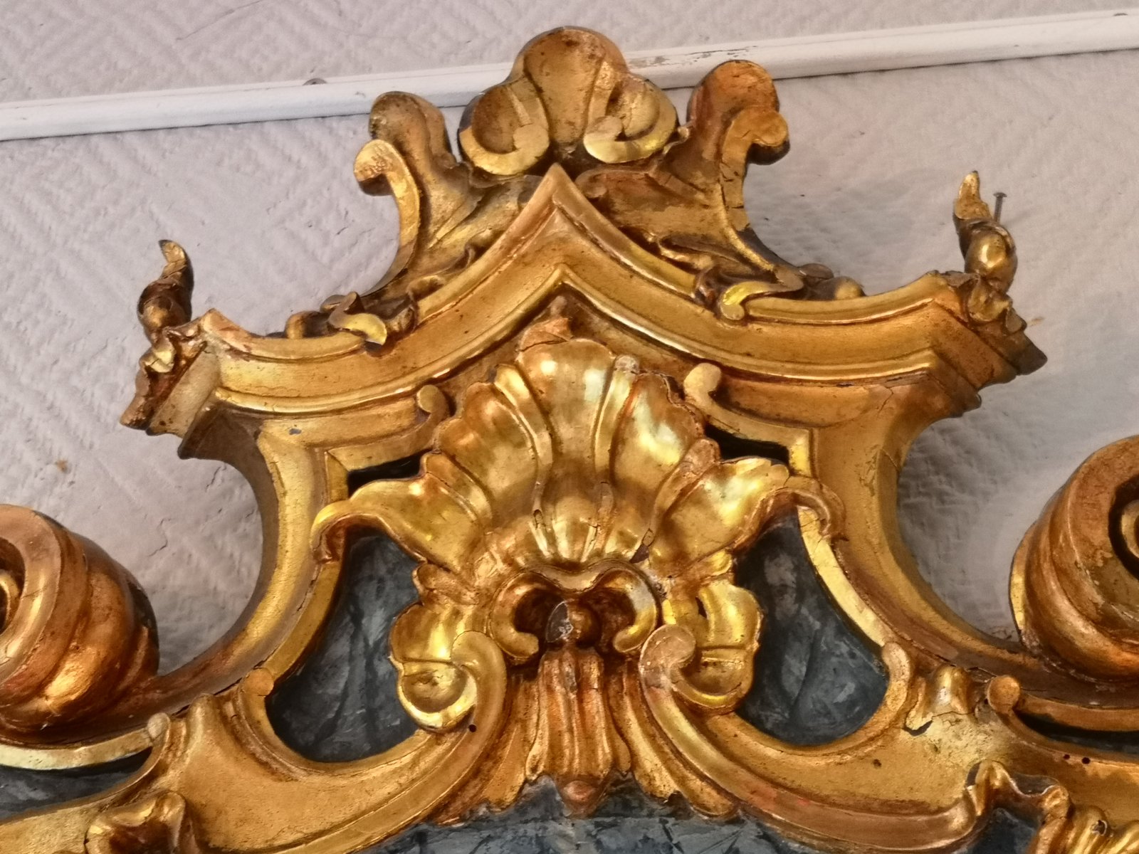 Baroque Carved Wood Wall Decor Pediment for sale at Pamono