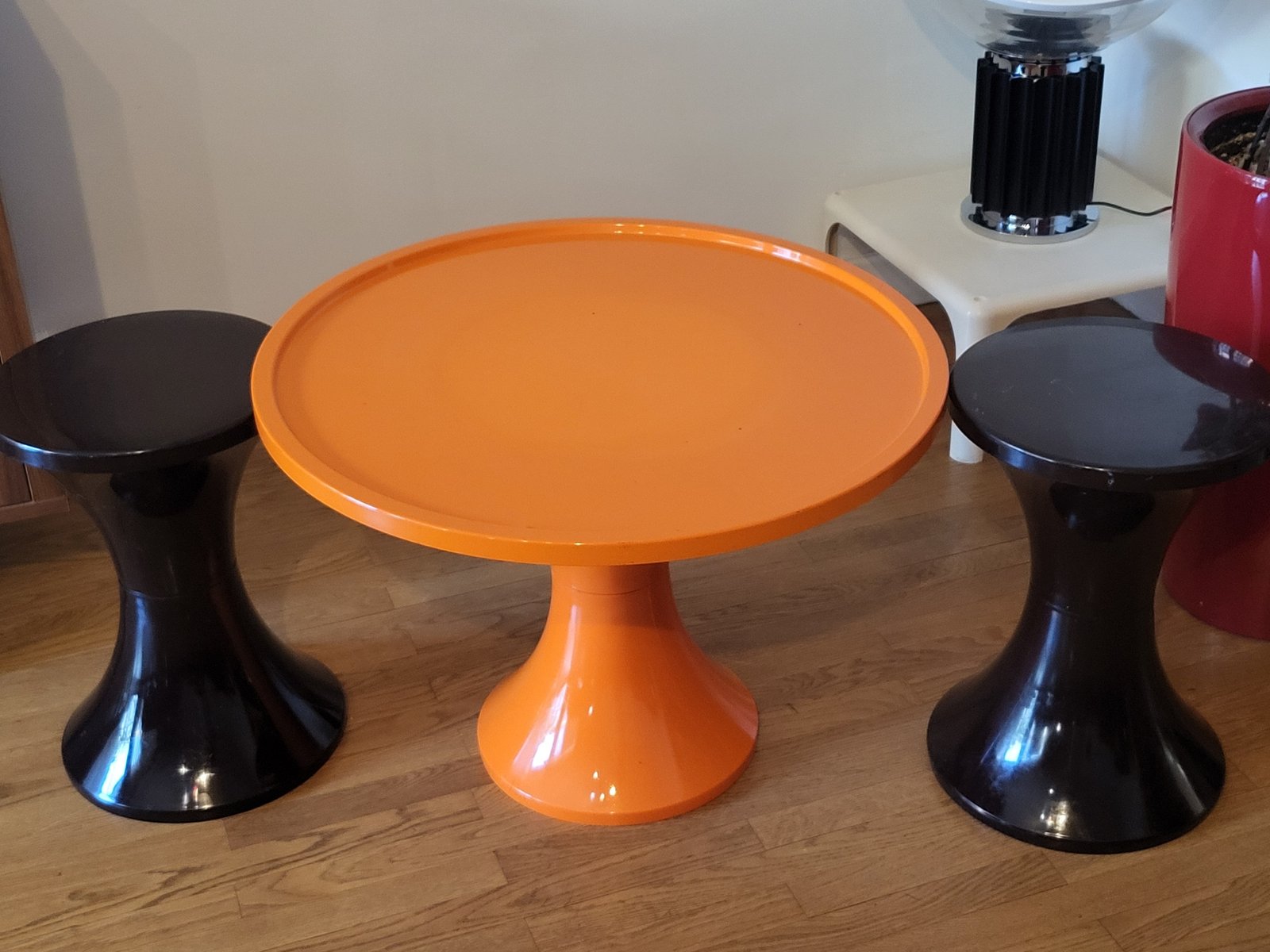 Tam Tam Table and Stool Set by Henry Massonnet for Stamp Nurieux, 1950s ...