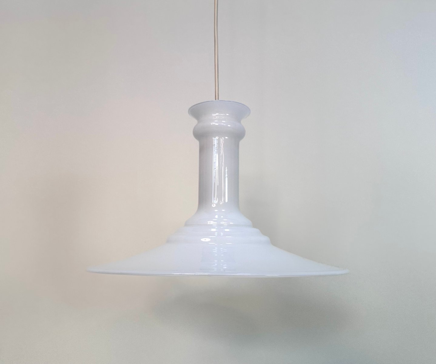 Danish Early Edition Model Mythos Opaline Glass Hanging Lamp by Michael ...