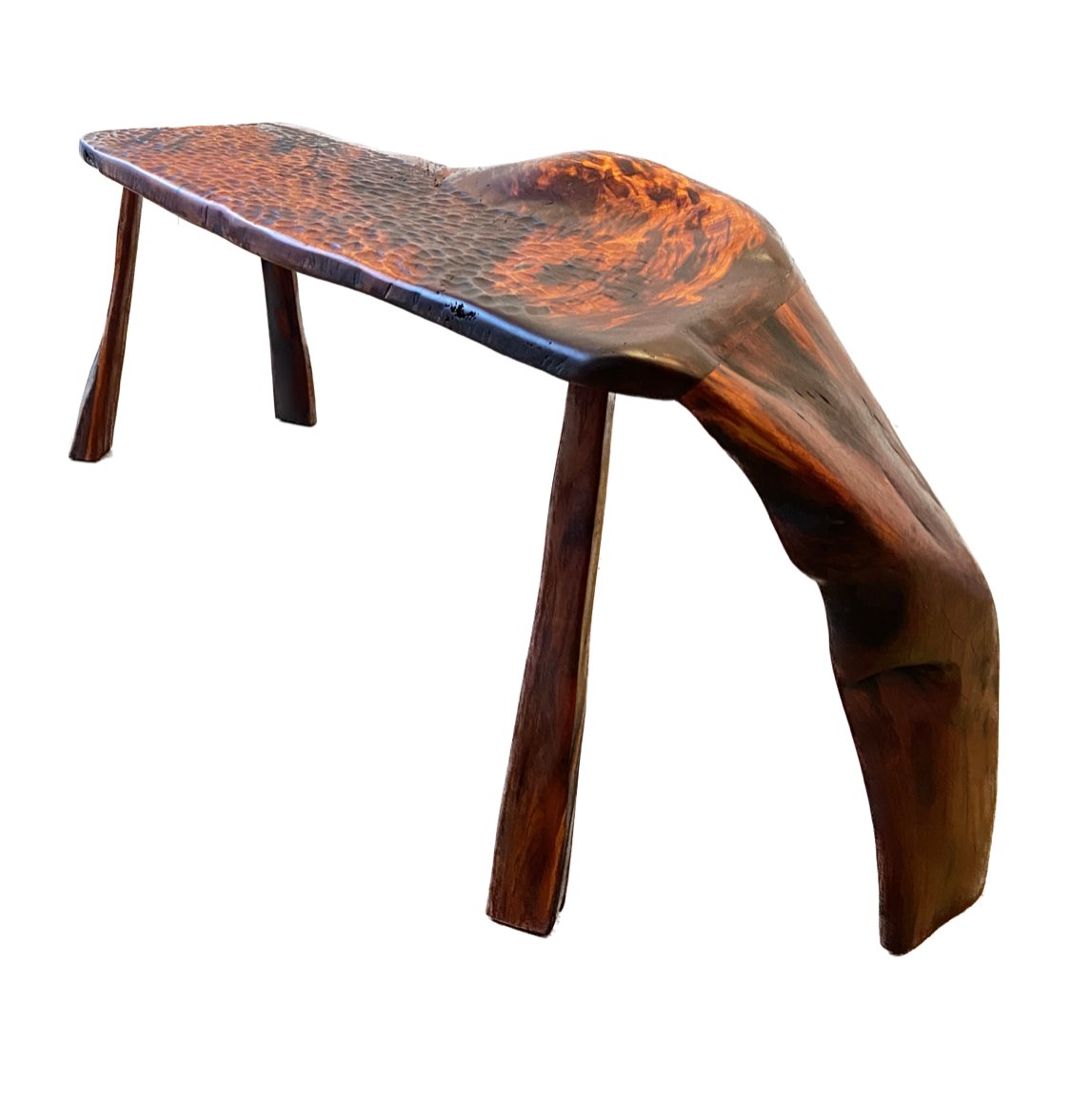 VOLCANO Bench in Red Nara Wood for sale at Pamono