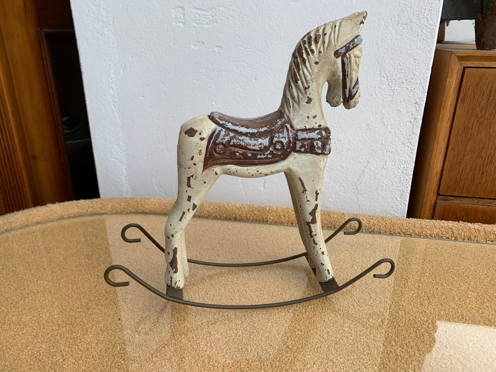 Ivory Wicker Toy Horse for sale at Pamono