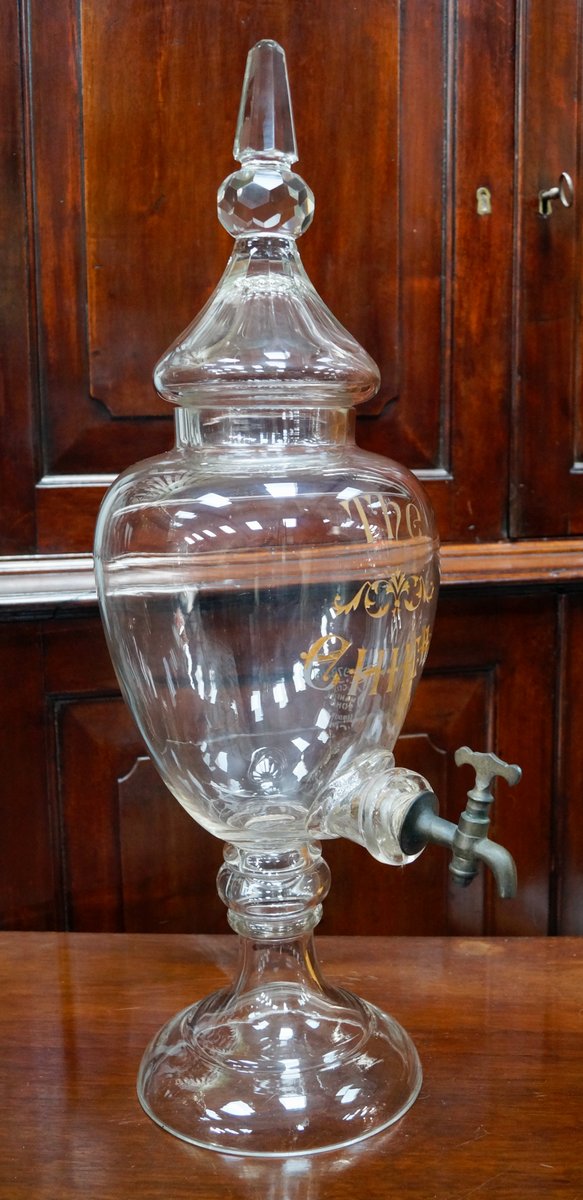 Large Antique Crystal Whiskey Dispenser, 1870 for sale at Pamono