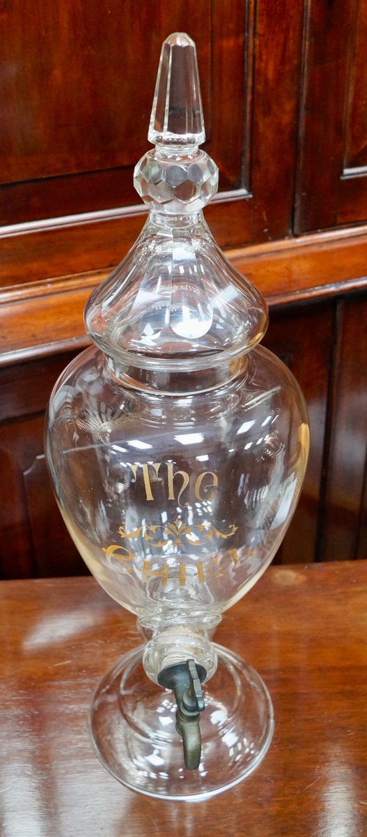 Large Antique Crystal Whiskey Dispenser, 1870 for sale at Pamono