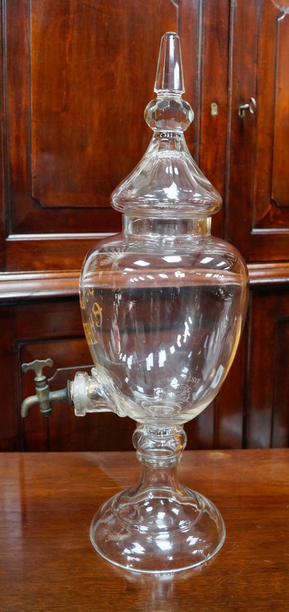Large Antique Crystal Whiskey Dispenser, 1870 for sale at Pamono