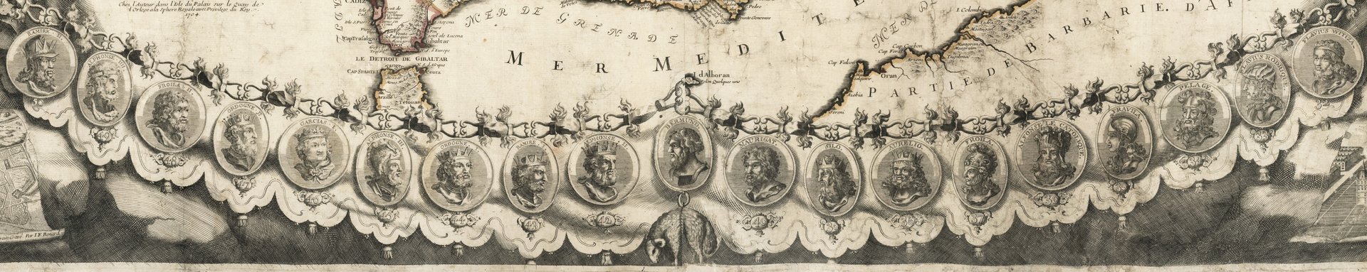 Antique Map of Spain Triumphant Under the Reign of Philip V by Nicolas ...