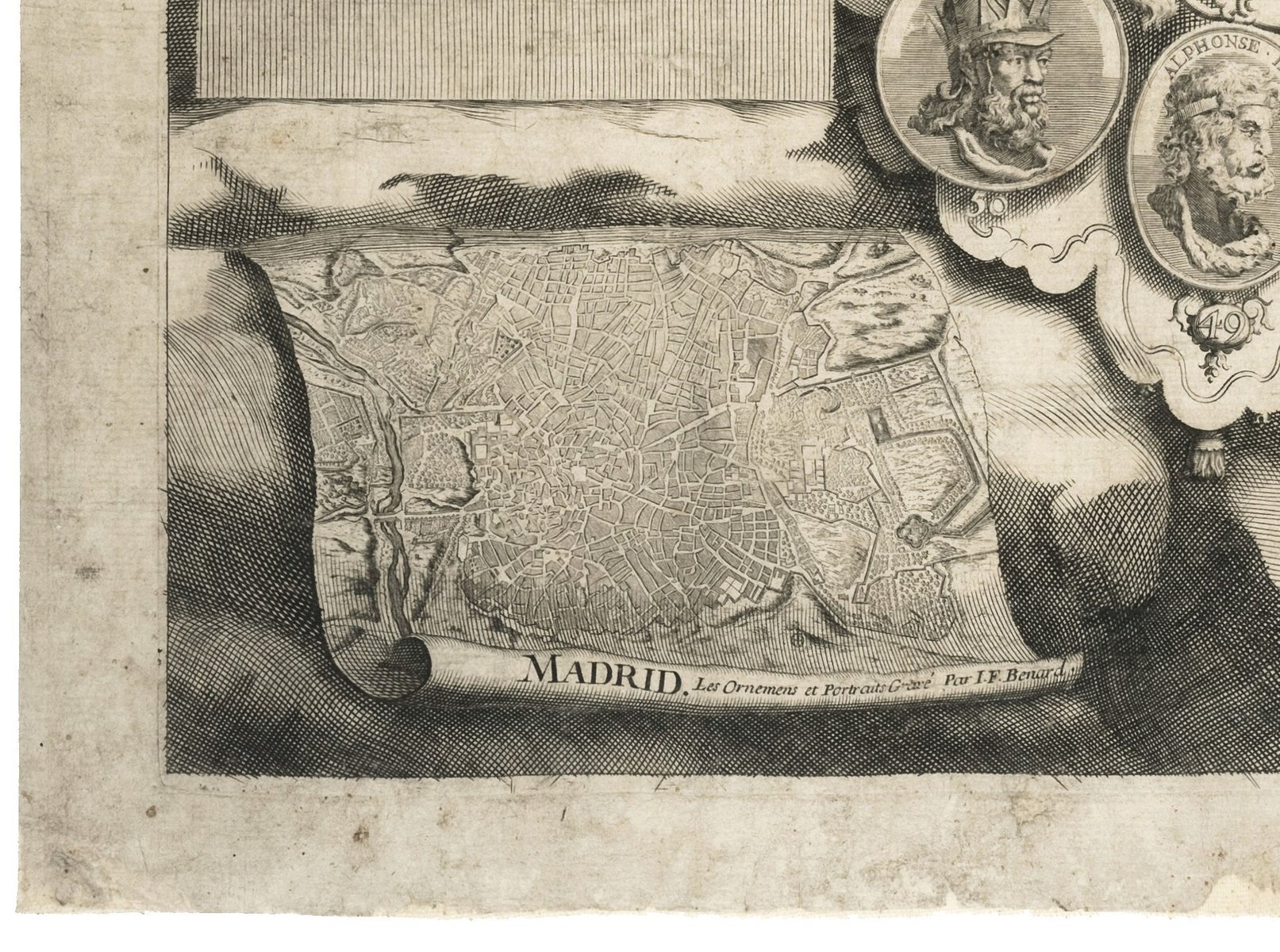 Antique Map of Spain Triumphant Under the Reign of Philip V by Nicolas ...