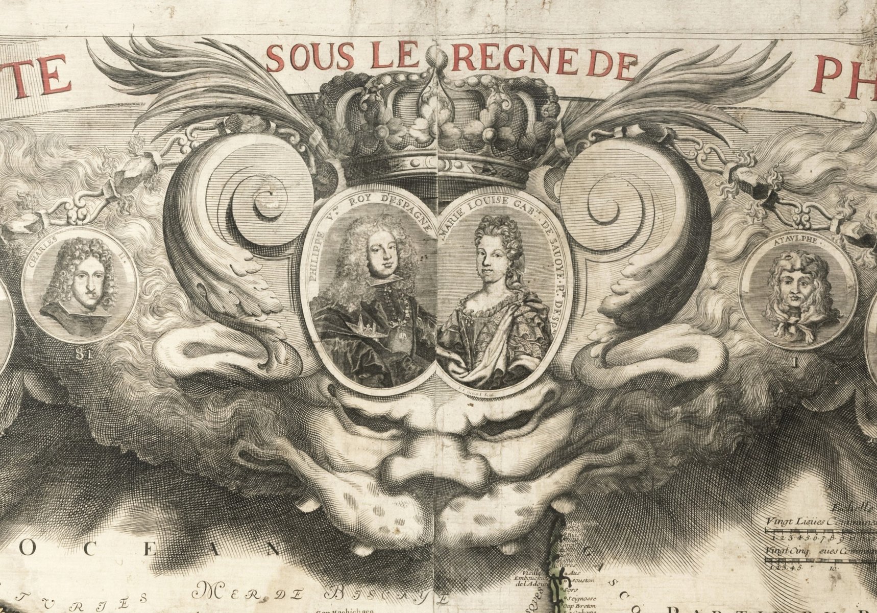 Antique Map of Spain Triumphant Under the Reign of Philip V by Nicolas De Fer, 1704 for sale at ...