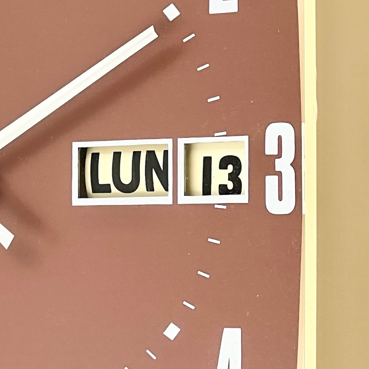 Vintage Clock with Flip Calendar from Odo, France, 1970s for sale at Pamono