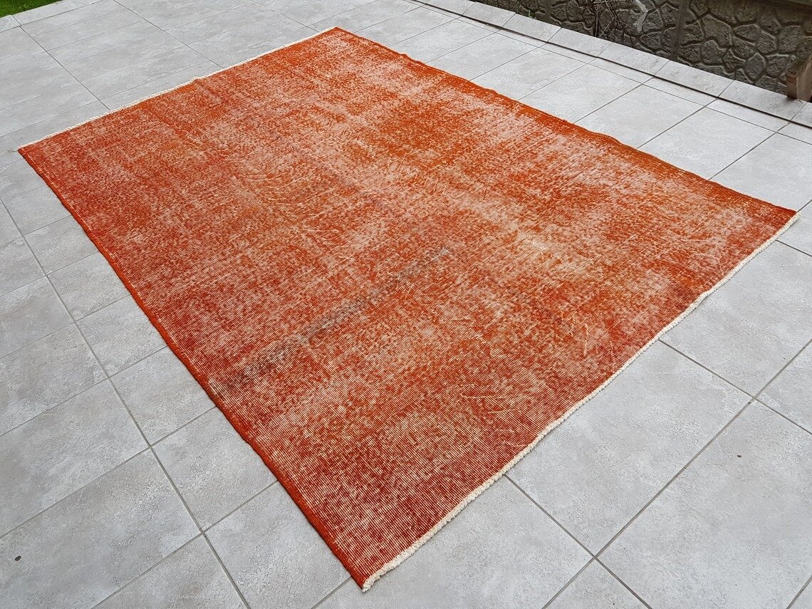 Vintage Orange Nursery Rug, 1960s for sale at Pamono