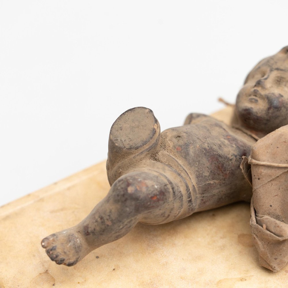 Plaster Baby Jesus and Book Sculptural Artwork, 1950 for sale at Pamono