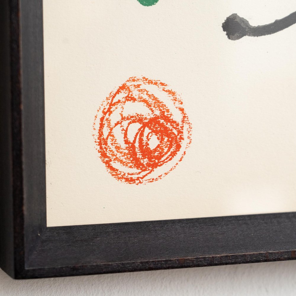 Joan Miró, Composition, Color Lithograph, 1964, Framed for sale at Pamono
