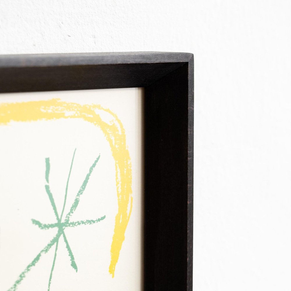 Joan Miró, Composition, Color Lithograph, 1964, Framed for sale at Pamono