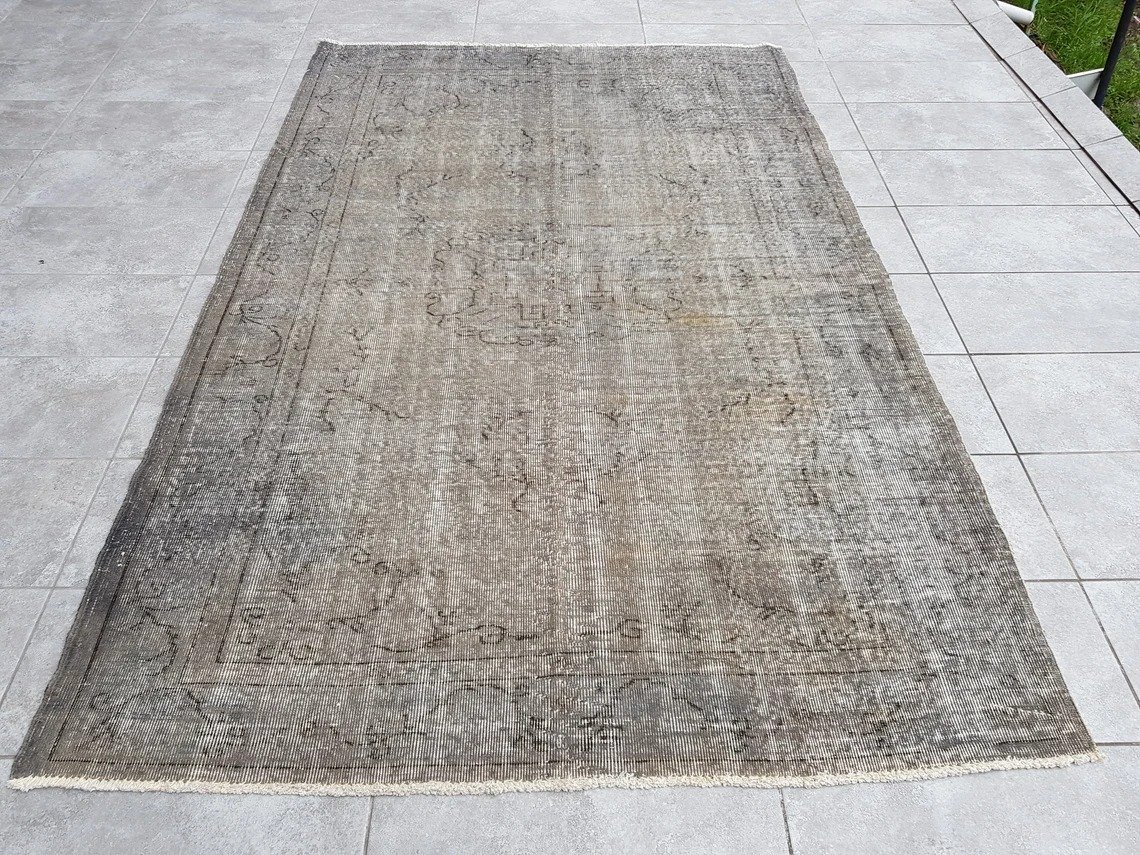 Vintage Turkish Gray Outdoor Rug, 1960s for sale at Pamono