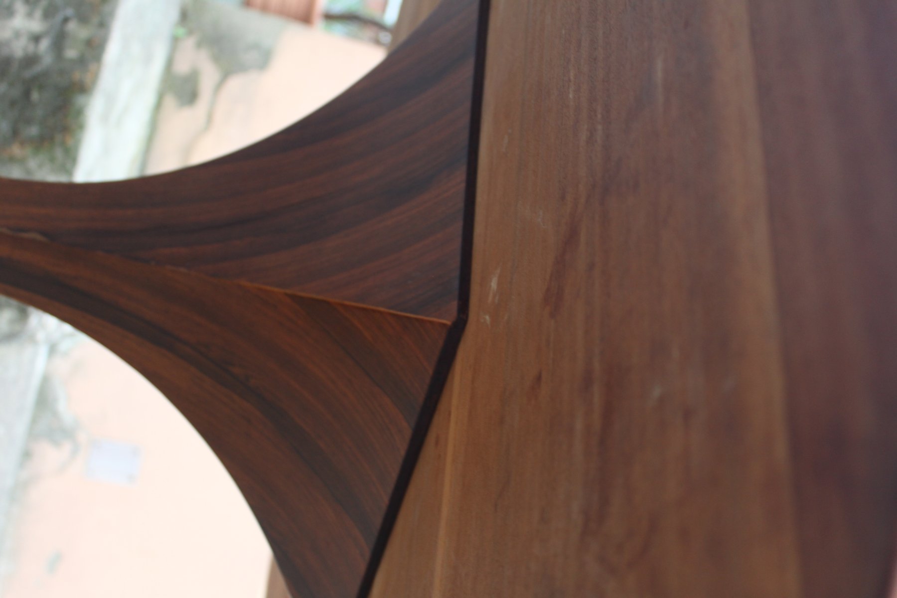Round Center or Dining Table in Rosewood with Hexagonal Base by Giulio ...