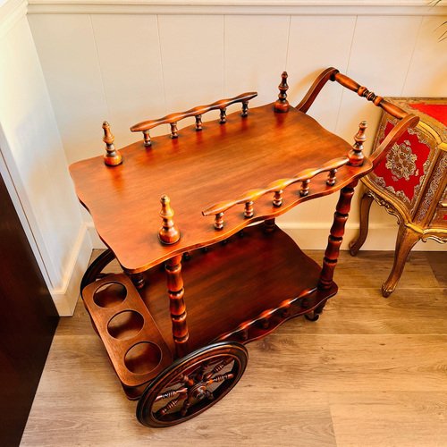 Vintage Rustic Wood Bar Cart, 1960s for sale at Pamono