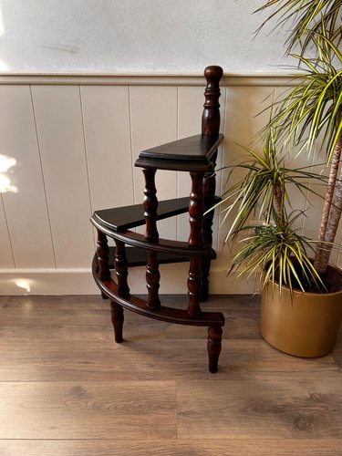 Vintage Library Three-Tier Step Ladder for sale at Pamono