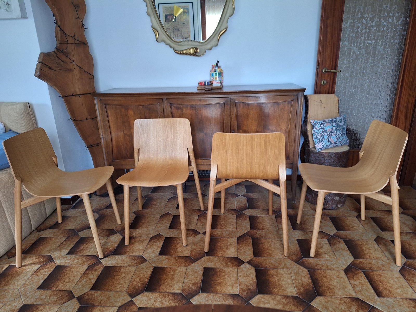 Vintage Kayak Chairs in Oak by Patrick Norguet for Alias, 1990s, Set of ...