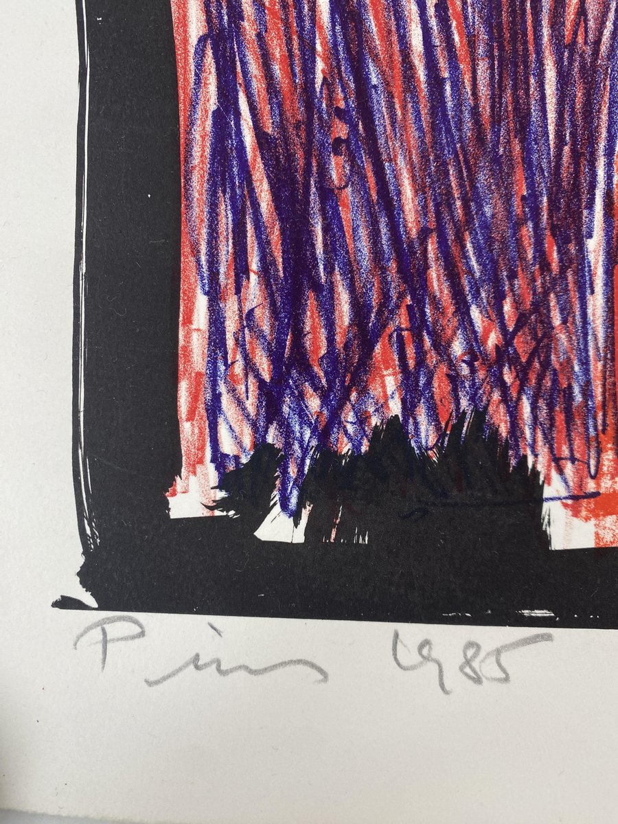 Jacob Pins, Woman in a Red Dress, 1985, Screen Print for sale at Pamono