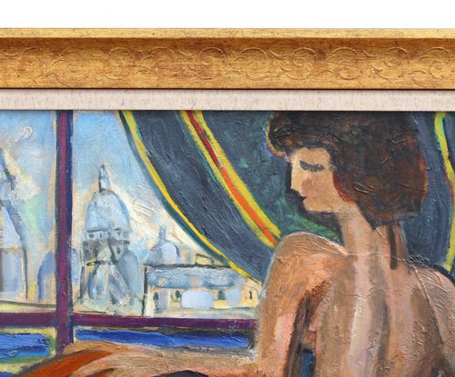 Nude at the Window Overlooking Sacré-Coeur by Louis Latapie, 1930s for sale at Pamono