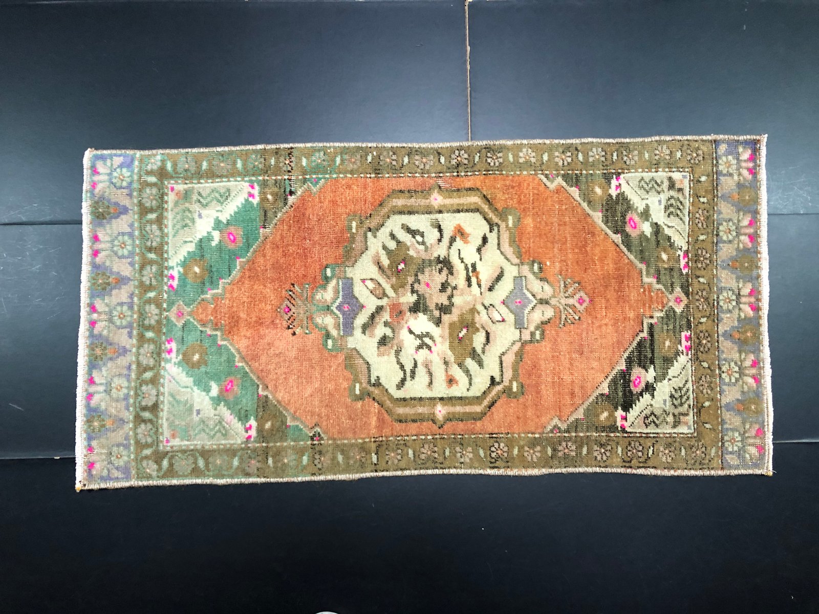 Handmade Wool Small Rug, 1960s for sale at Pamono