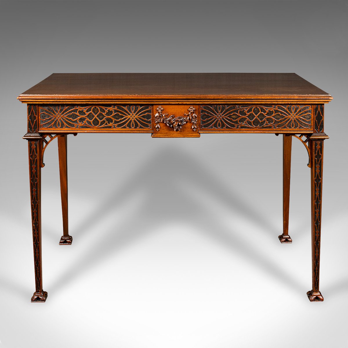 Antique English Chippendale Revival Console Table, 1890s for sale at Pamono