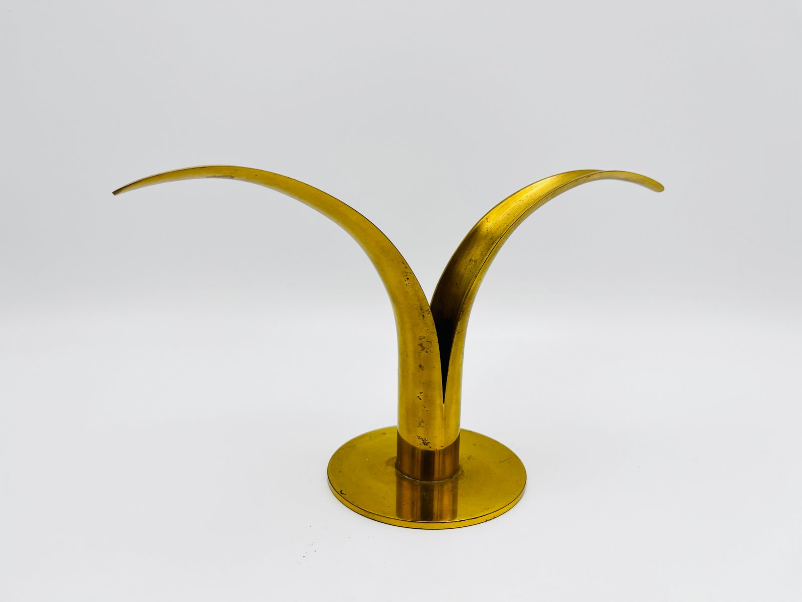 Brass Candleholder by Ivar Ahlenius Bjork for Ystad Metall, Sweden for ...