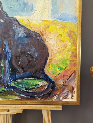 The Curious Encounter, Oil Painting, 1950s, Framed for sale at Pamono