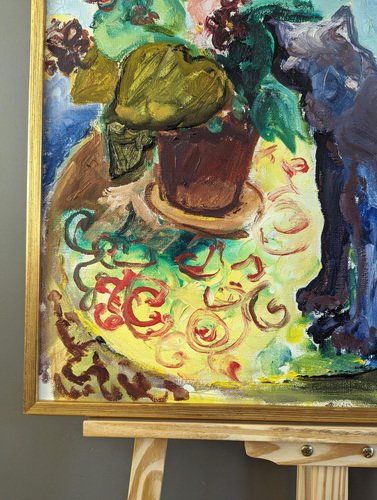 The Curious Encounter, Oil Painting, 1950s, Framed for sale at Pamono