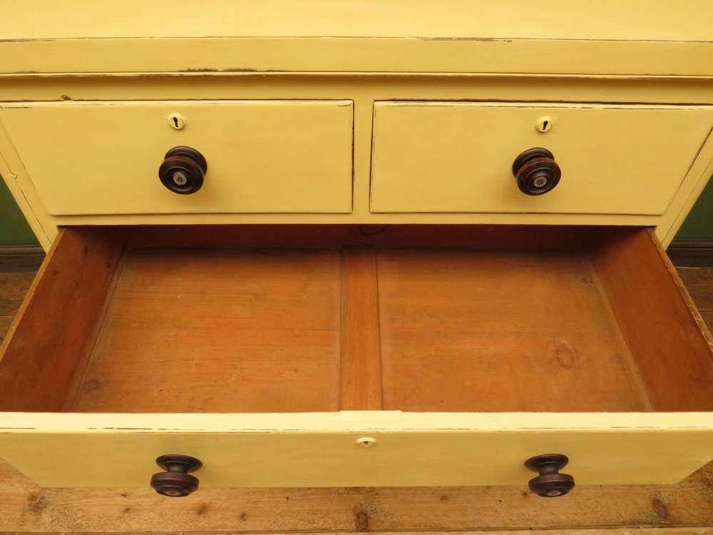 Large Antique Yellow Chest of Drawers for sale at Pamono