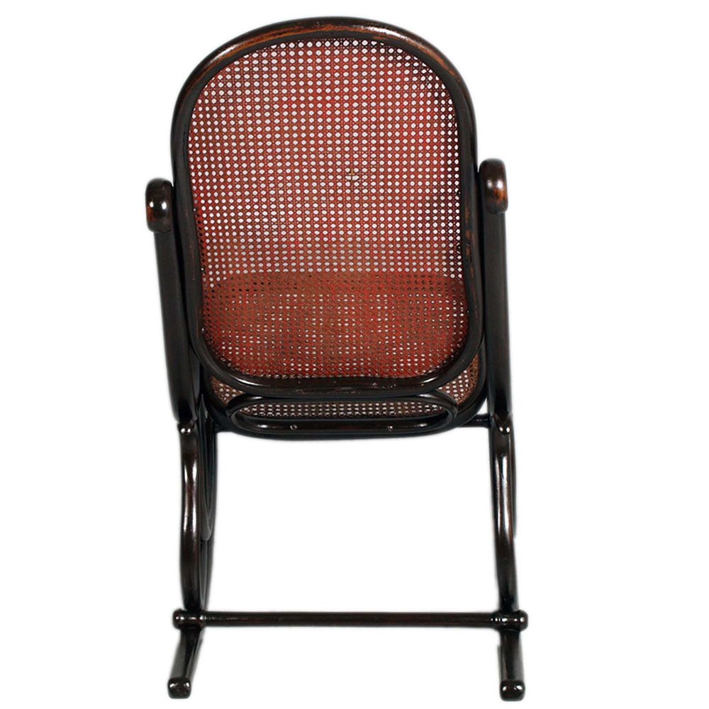 Art Nouveau Beech and Woven Rocking Chair by Jacob & Josef Kohn, 1910s ...