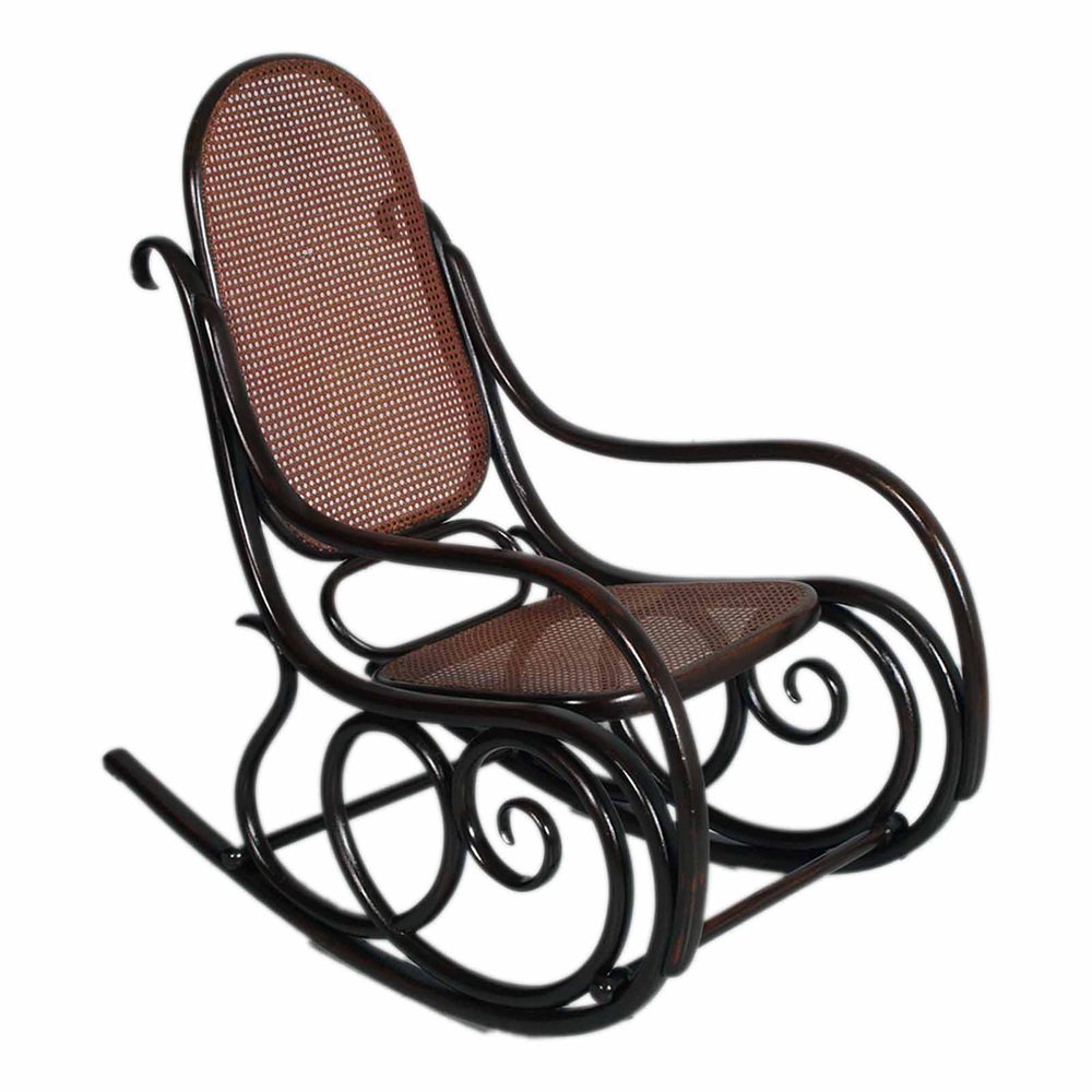 Art Nouveau Beech and Woven Rocking Chair by Jacob & Josef Kohn, 1910s ...